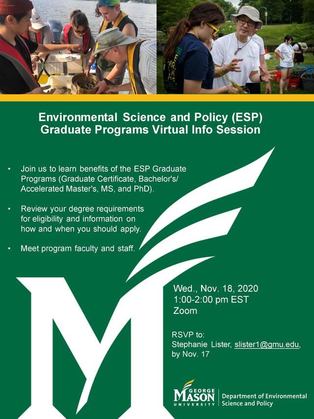ESP Grad Programs Virtual Info Session | GMU College of Science